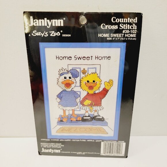 Janlynn | Art | Vtg Janlynn Suzys Zoo Home Sweet Home Counted Cross ...